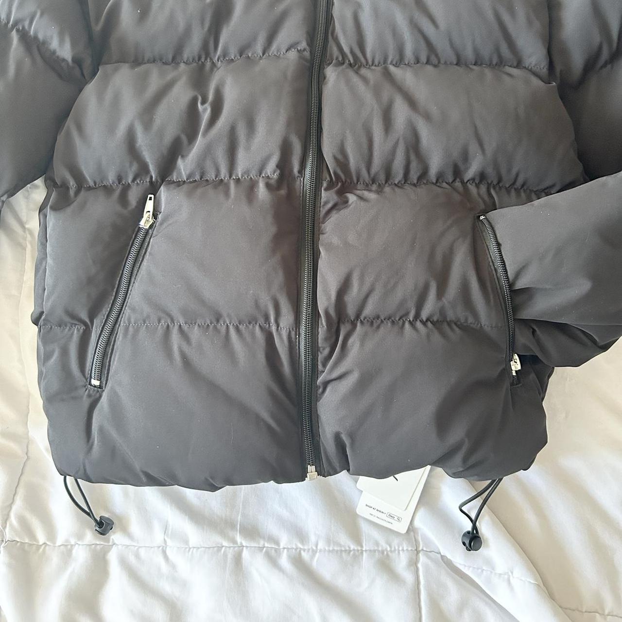 Black Puffer Jacket! (has adjustable strings) New... - Depop