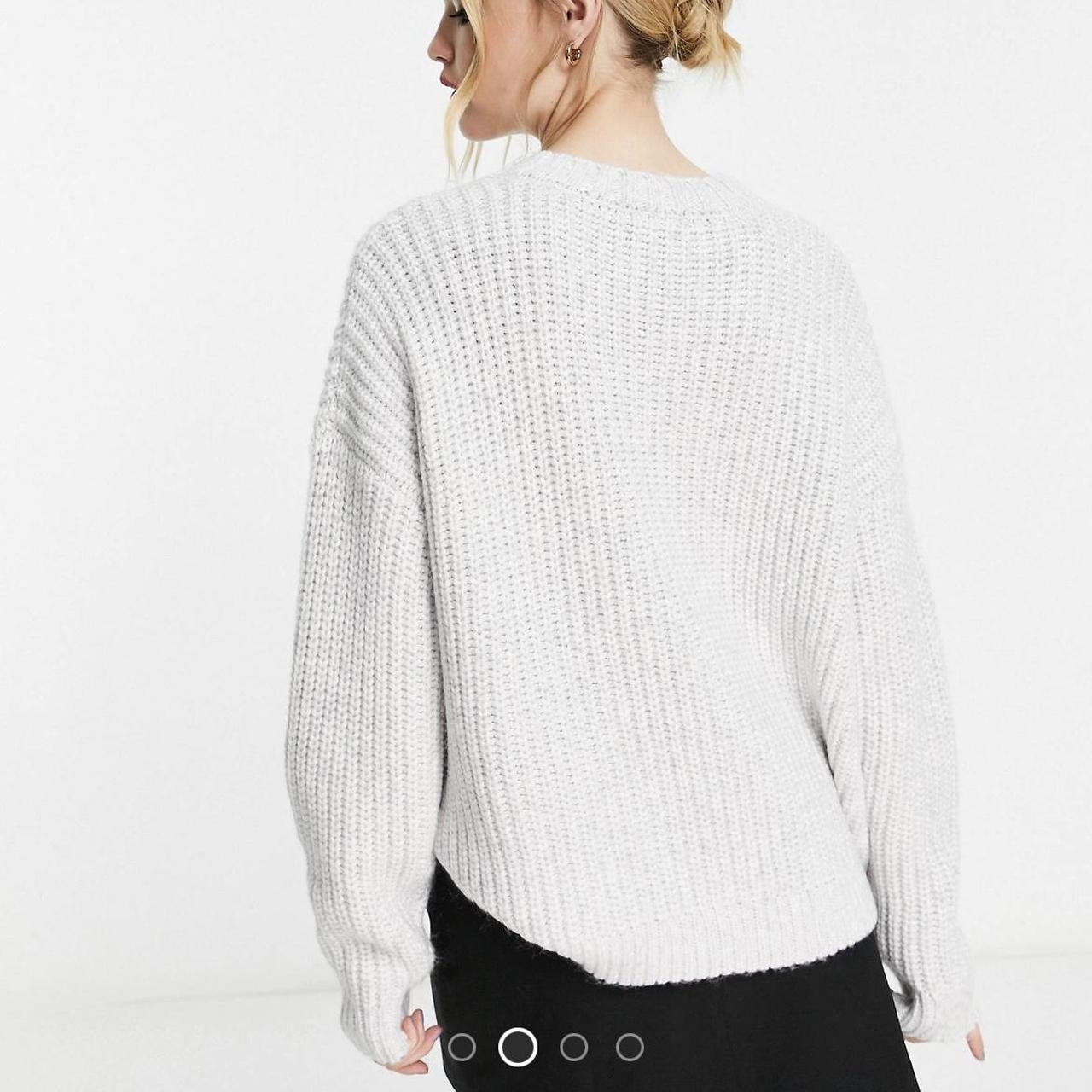 ASOS Design Grey Knitted Oversized Jumper perfect... - Depop