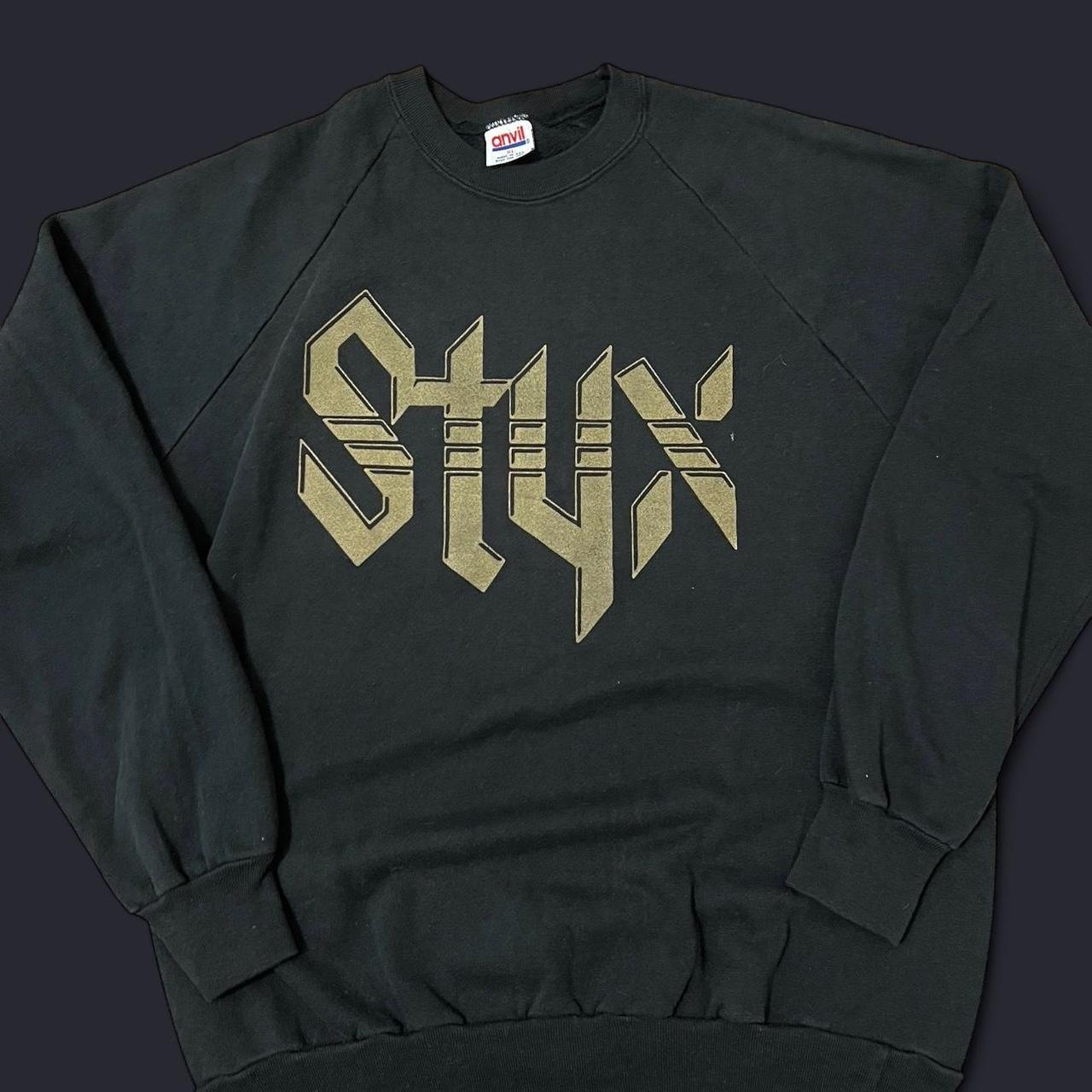 Rare 80s vintage Styx black crewneck -No... | Depop