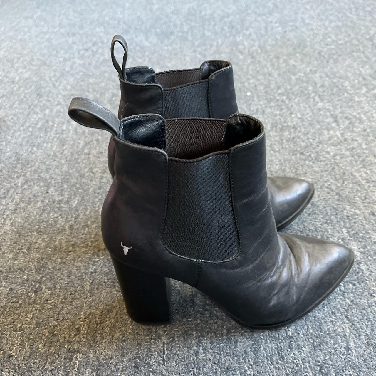 Windsor Smith heeled black leather boots. Size 6 us... - Depop