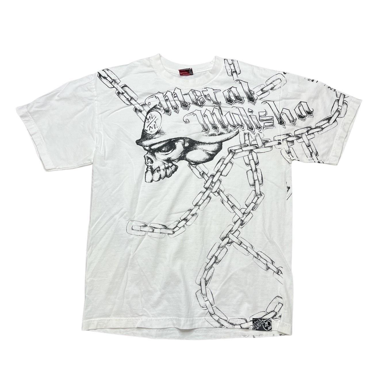 vintage metal mulisha skull chains shirt - Depop
