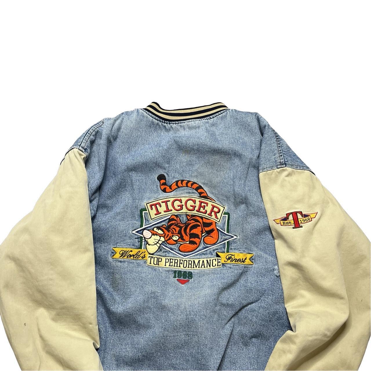 vintage disney tigger denim bomber jacket - Depop