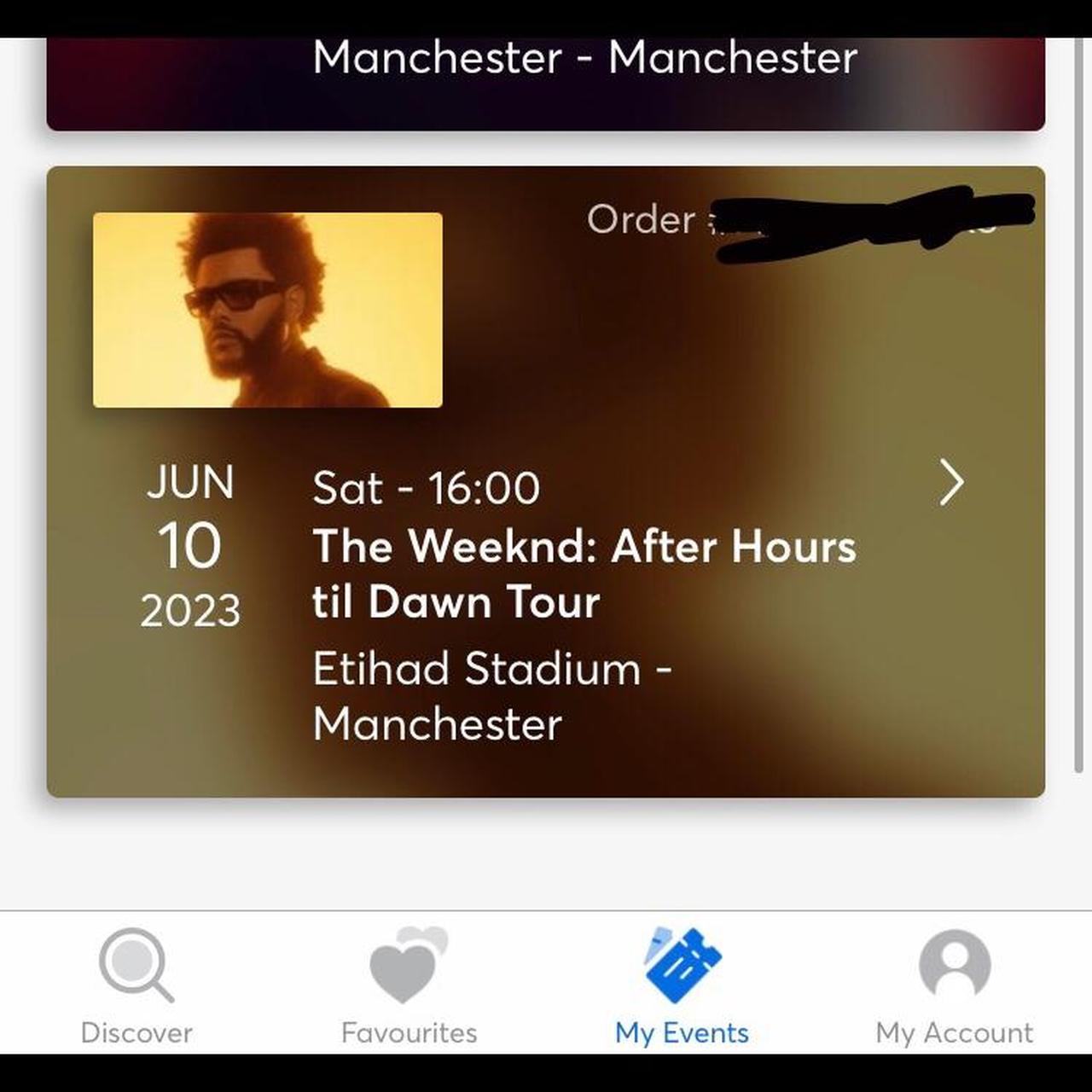 The Weeknd ticket after hours till dawn tour... - Depop