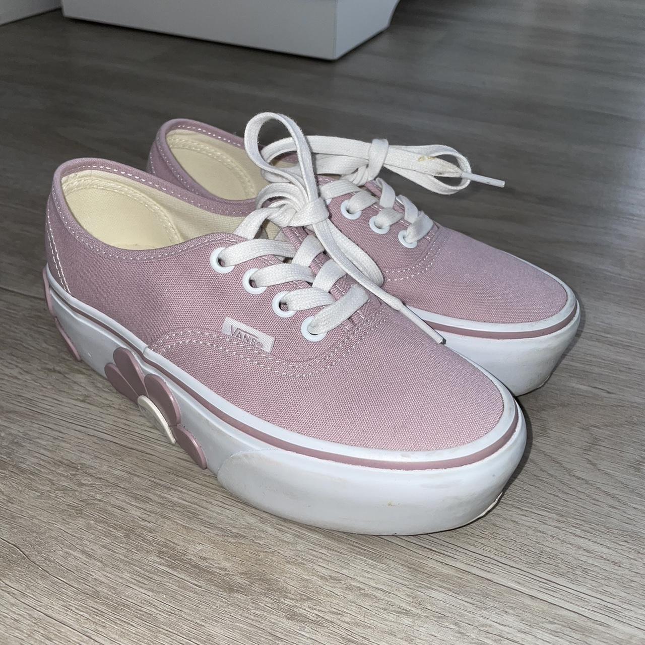lilac platform vans with flowers on soles 🩷 these... - Depop