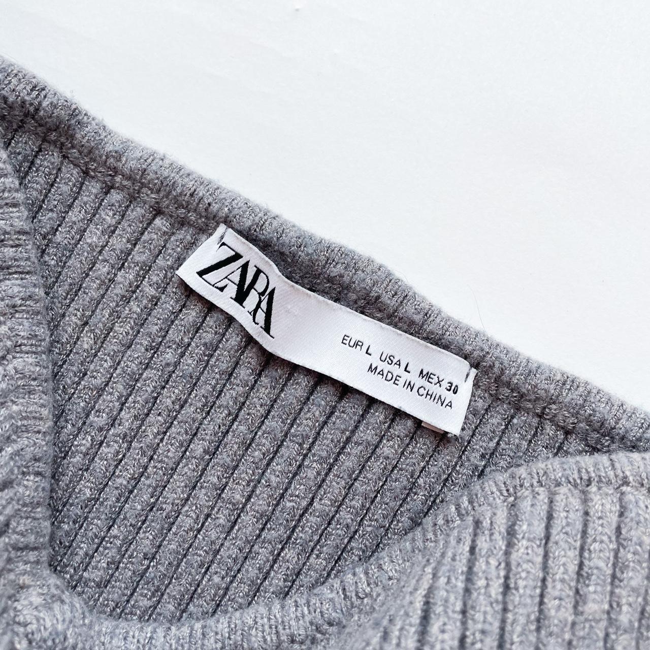 Zara gray ribbed sweater tube top - Depop