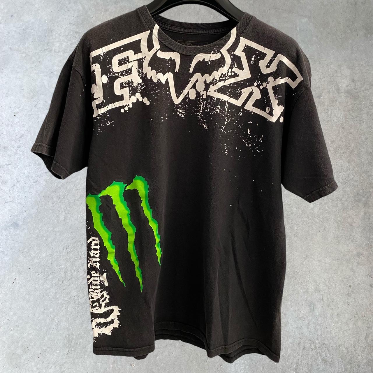 Y2K Fox Racing Monster Energy Tee Nicely sun faded... - Depop