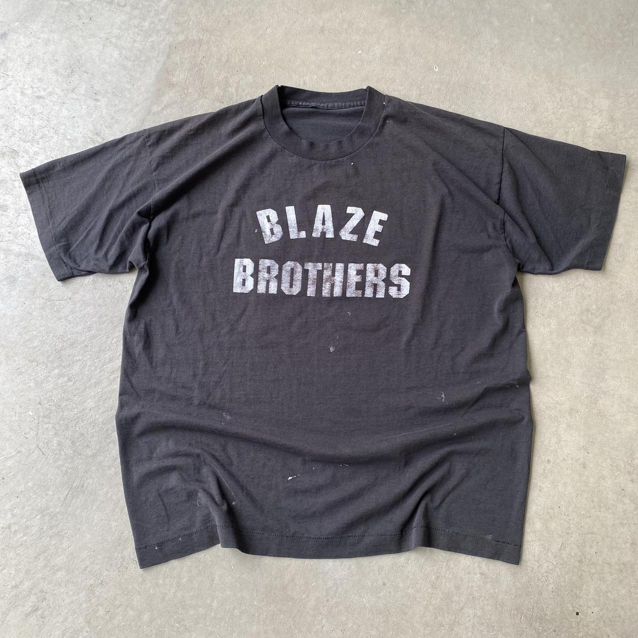 Vintage 90’s Blaze Brothers Racing Sun Faded Single... - Depop