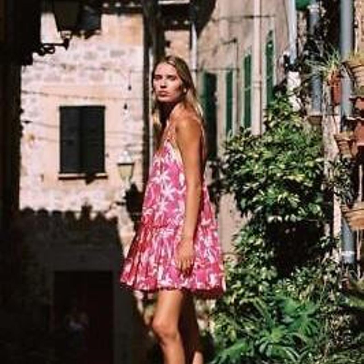 Steele Malika Dress in Sangria Palmette Size... - Depop