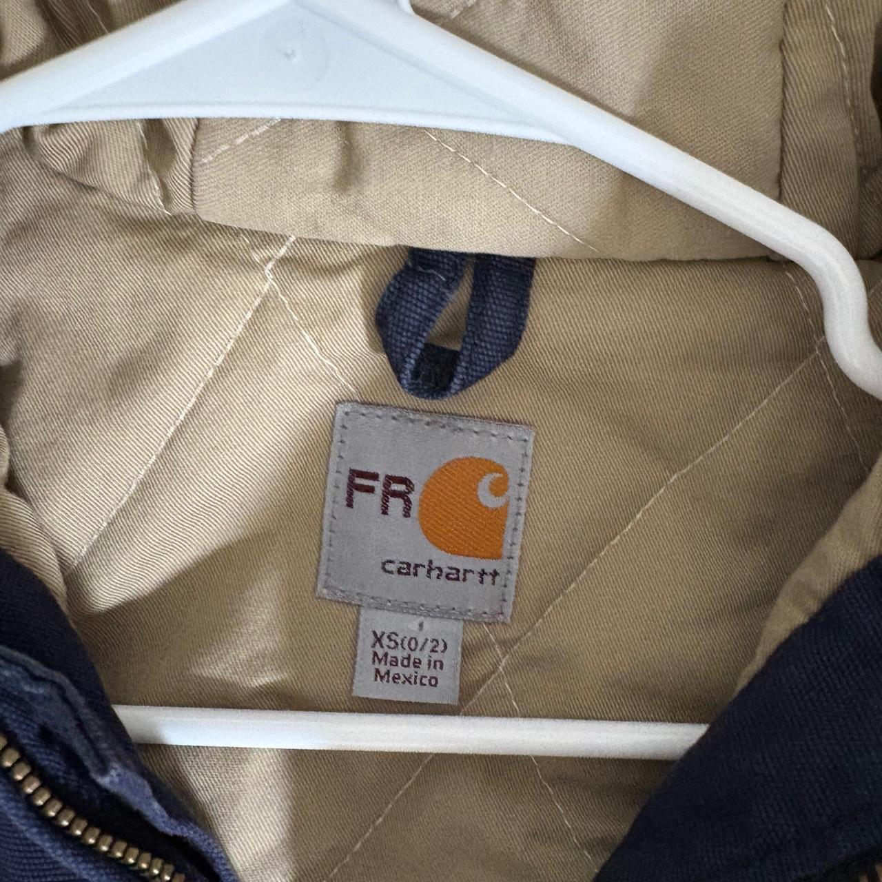 Navy blue Carhartt work jacket fire resistant ... | Depop