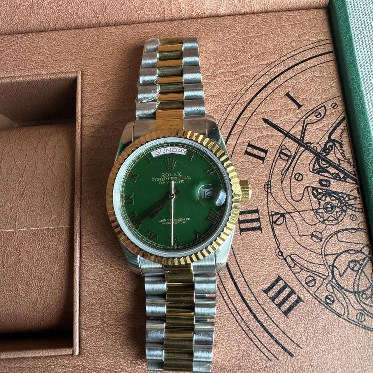 Green Rolex datejust oyster perpetual 41mm Great... - Depop