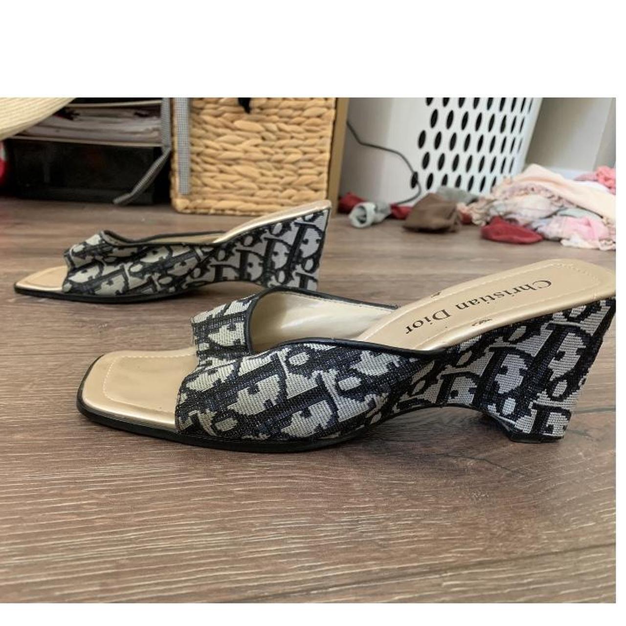 Christian Dior wedged mules monogram slides I’m a... - Depop