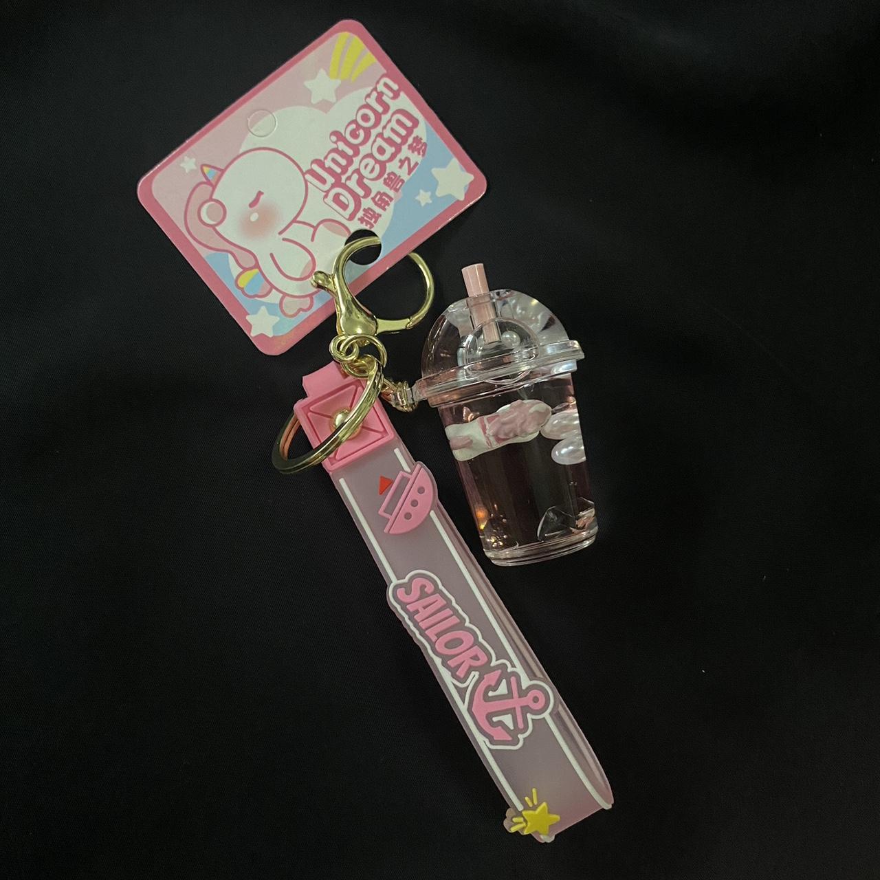 Brand new unicorn cute key ring keychain with strap... - Depop