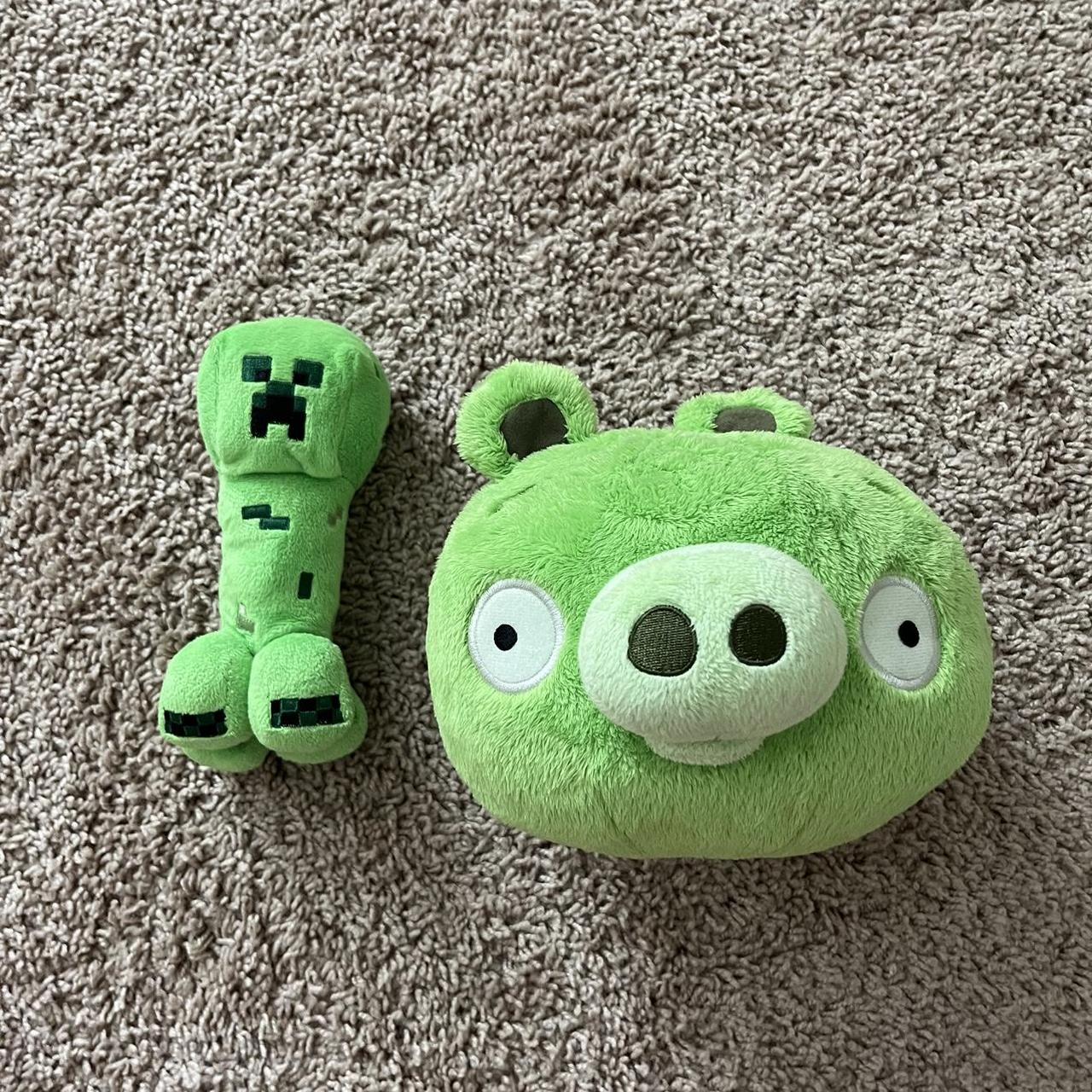 angry birds pig and minecraft creeper plushies. aw... - Depop