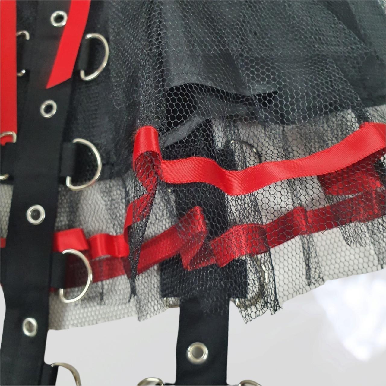 🦇 ️ Black & Red Chai Skirt ️🦇 🦇 #Gothic #mallgoth... - Depop