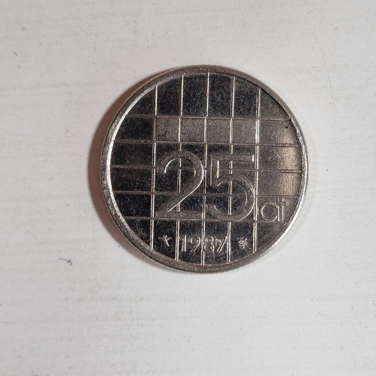 1987 25 Cent Beatrix Koningin Netherlands 25 ct... - Depop