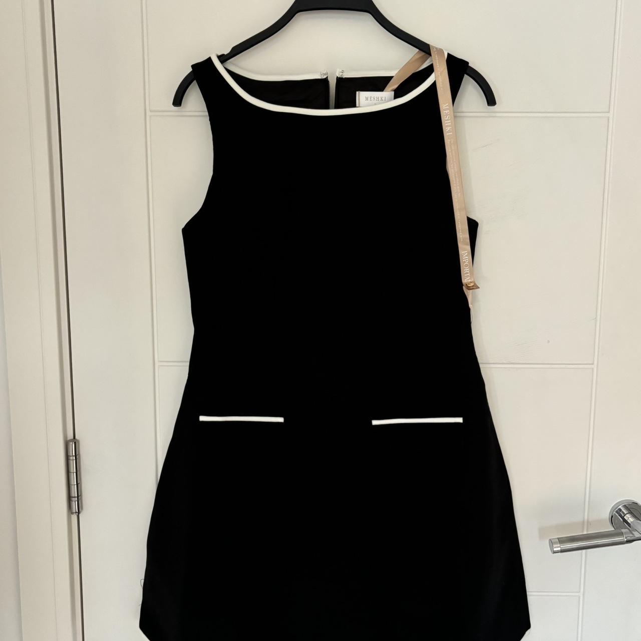 MESHKI black sleeveless contrast mini dress - Depop