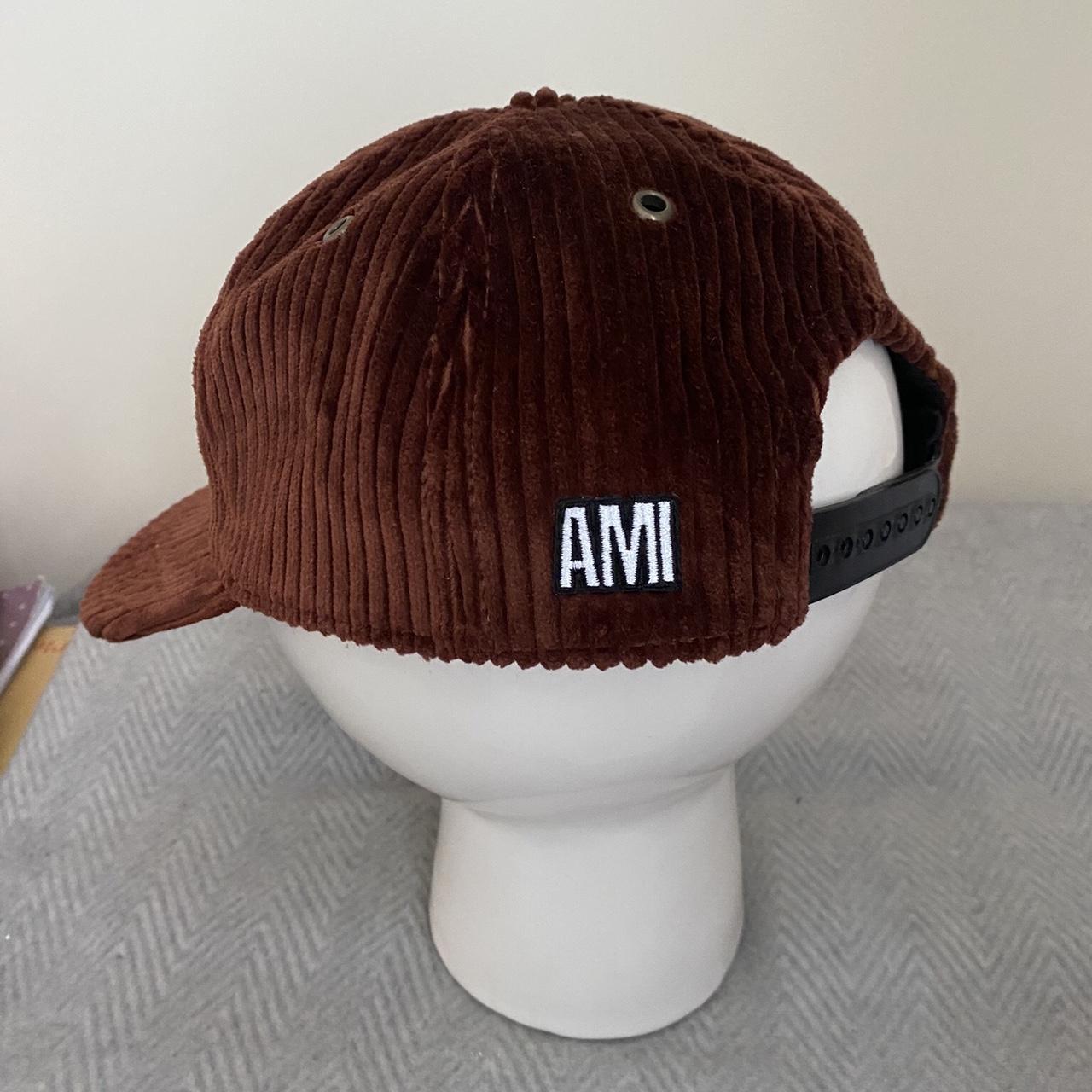 Ami Paris cap Men’s burgundy corduroy cap #amiparis... - Depop