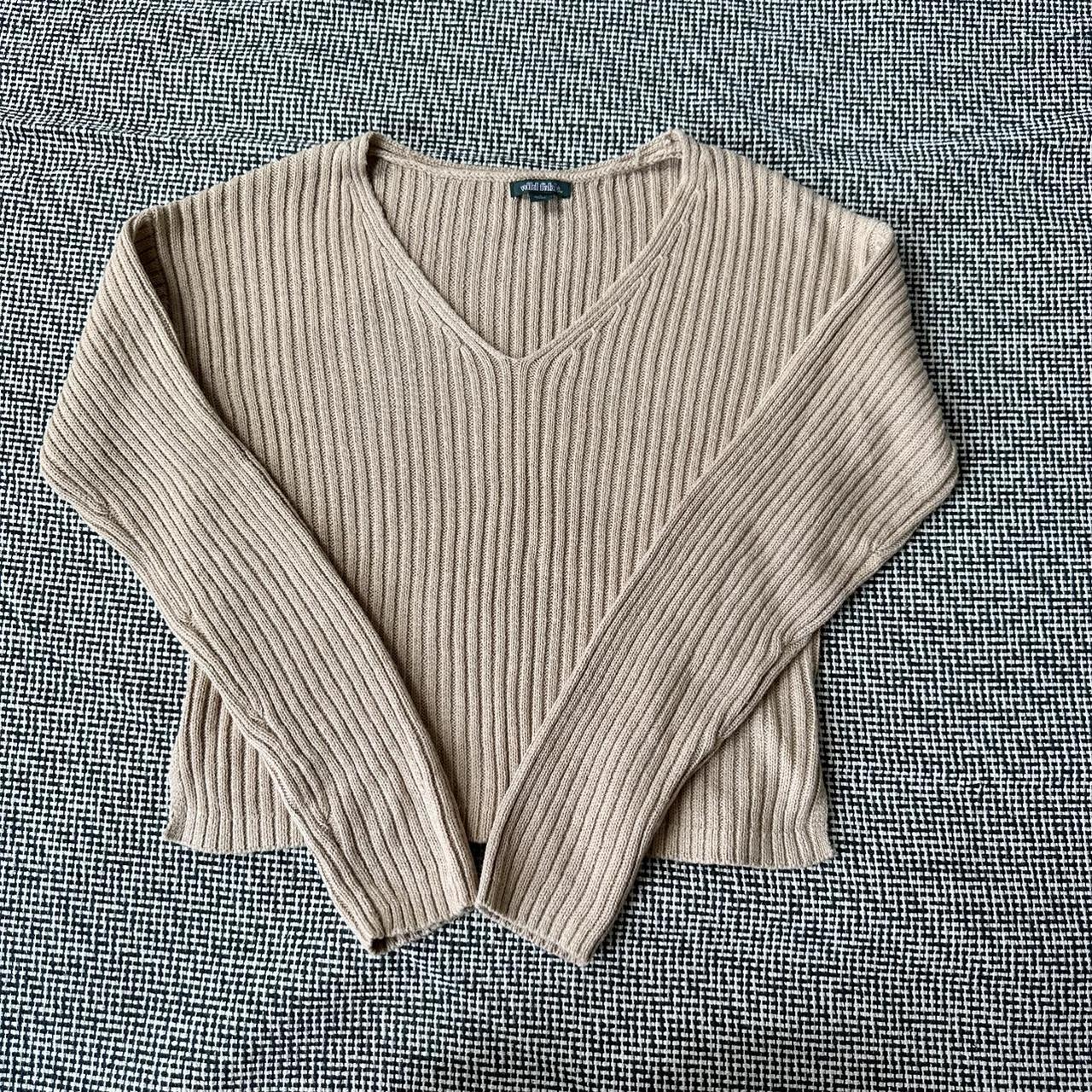ON HOLD DO NOT BUY wild fable tan v neck sweater... - Depop