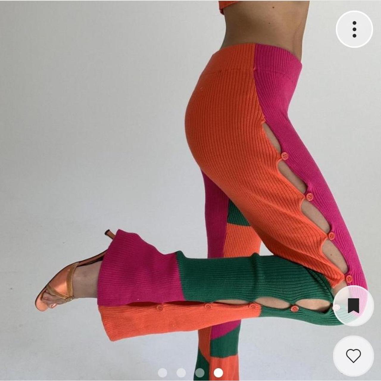 JADED LDN VIBRANT KNITTED BUTTON UP... - Depop