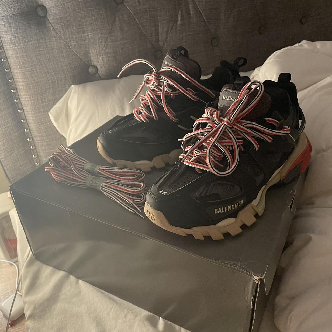 Balenciaga track trainer “black red”. Red and black... - Depop