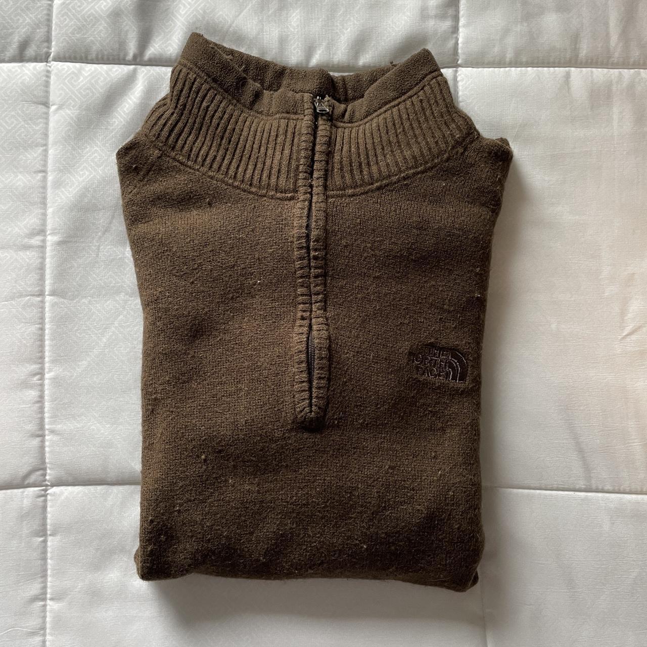 NORTHFACE QUARTER ZIP Brown north face zip up, thin... | Depop