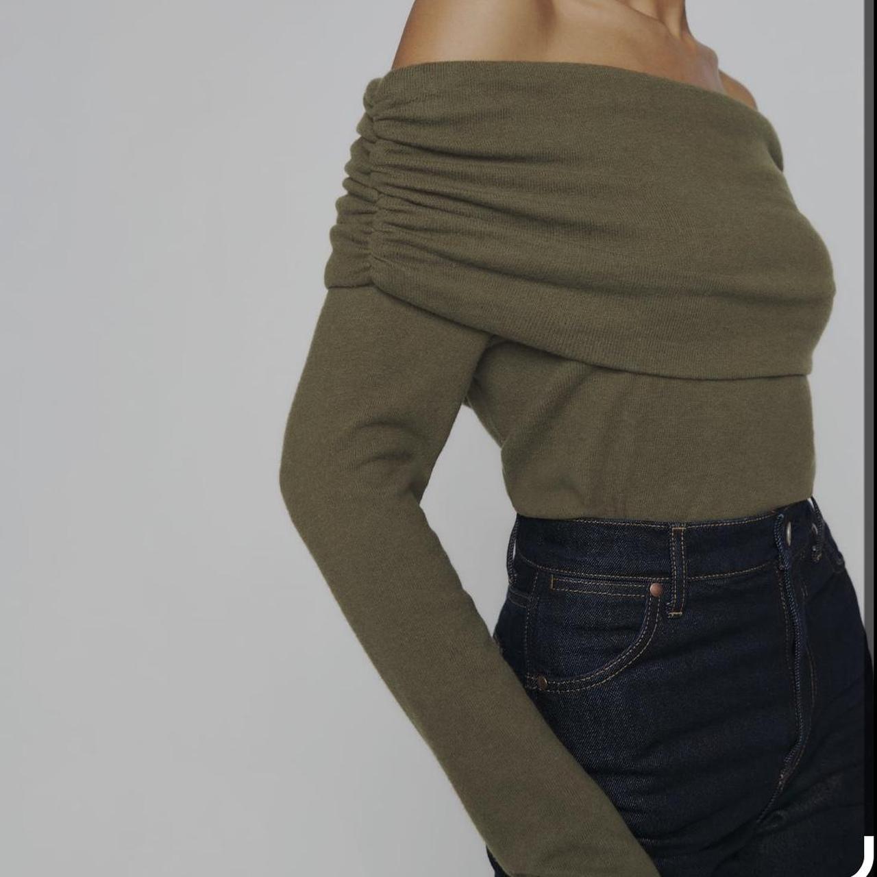 green knit reformation sweater from... - Depop