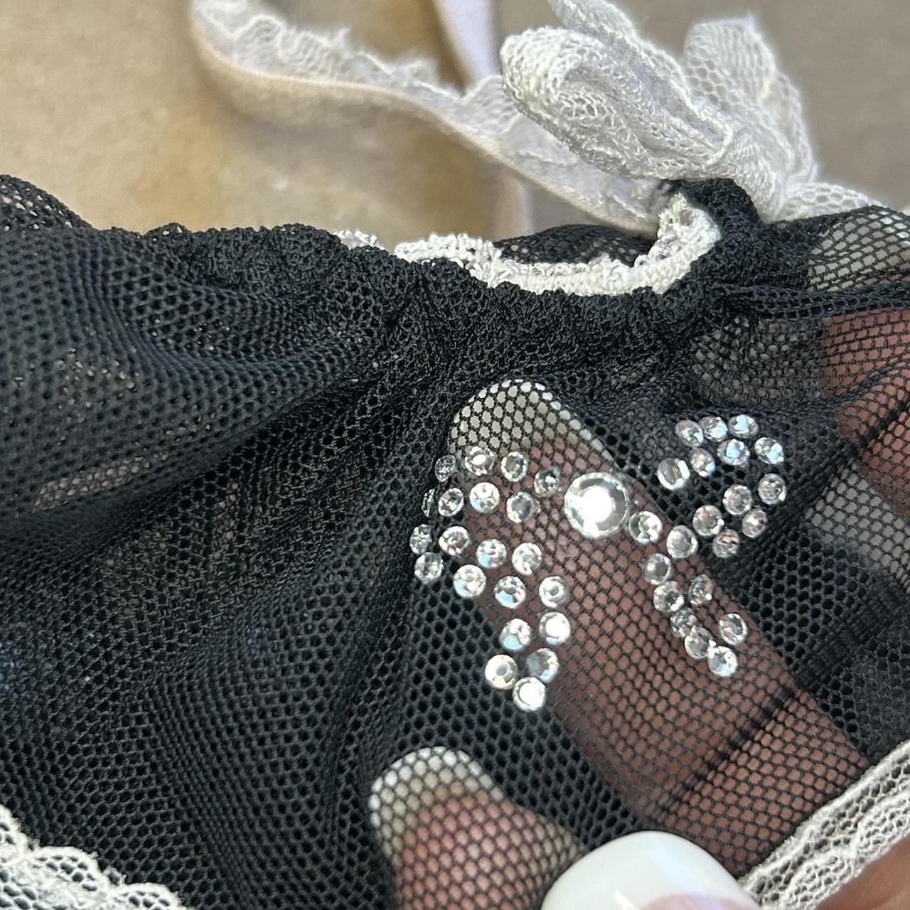 Black and Pink Lacey slip on sheer Victoria’s... | Depop