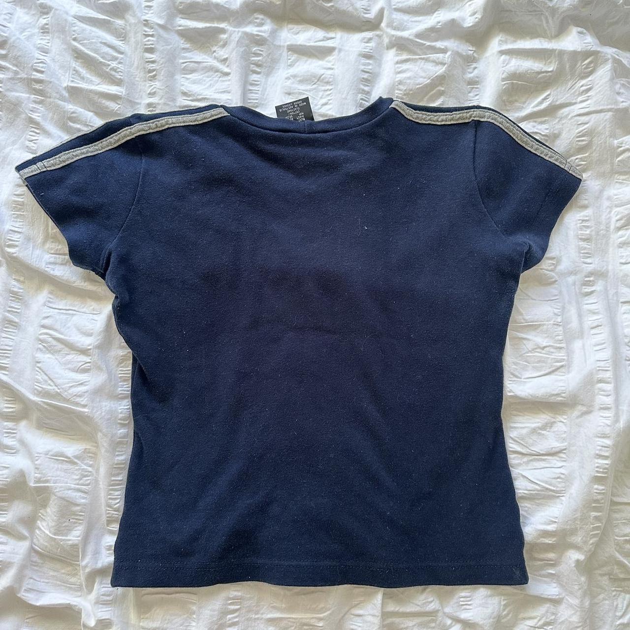 vintage navy blue adidas baby tee - Depop
