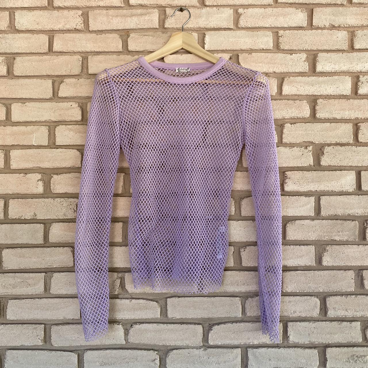 lilac fishnet size s tags for... - Depop