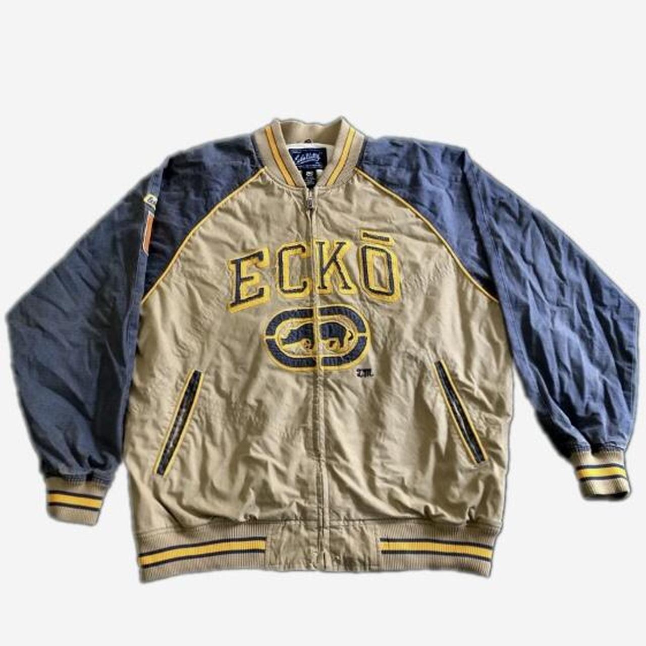 Ecko Unltd. Men's Tan and Grey Jacket | Depop