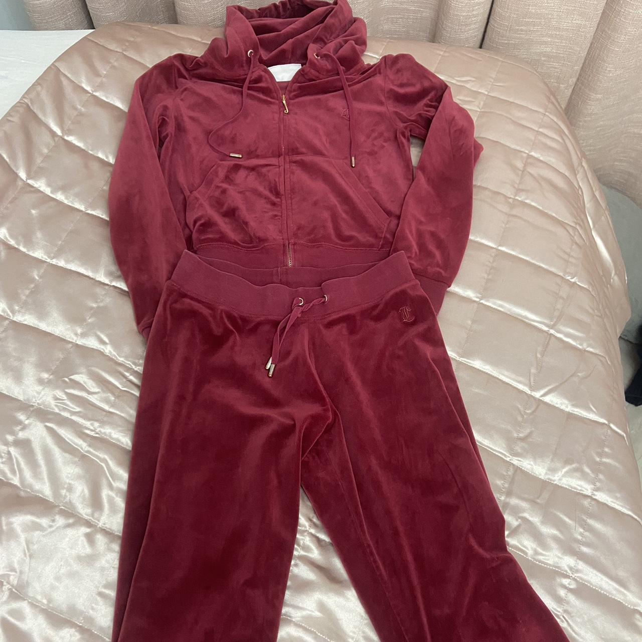Juicy couture tracksuit Red Burgundy Cuffed... - Depop