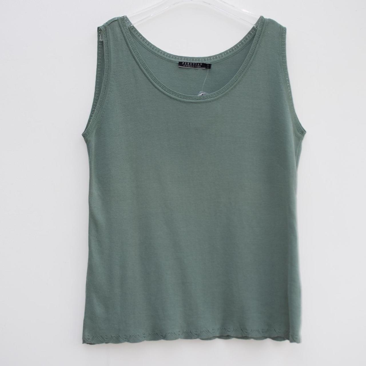 Peruvian connection XL sleeveless tank top green... - Depop