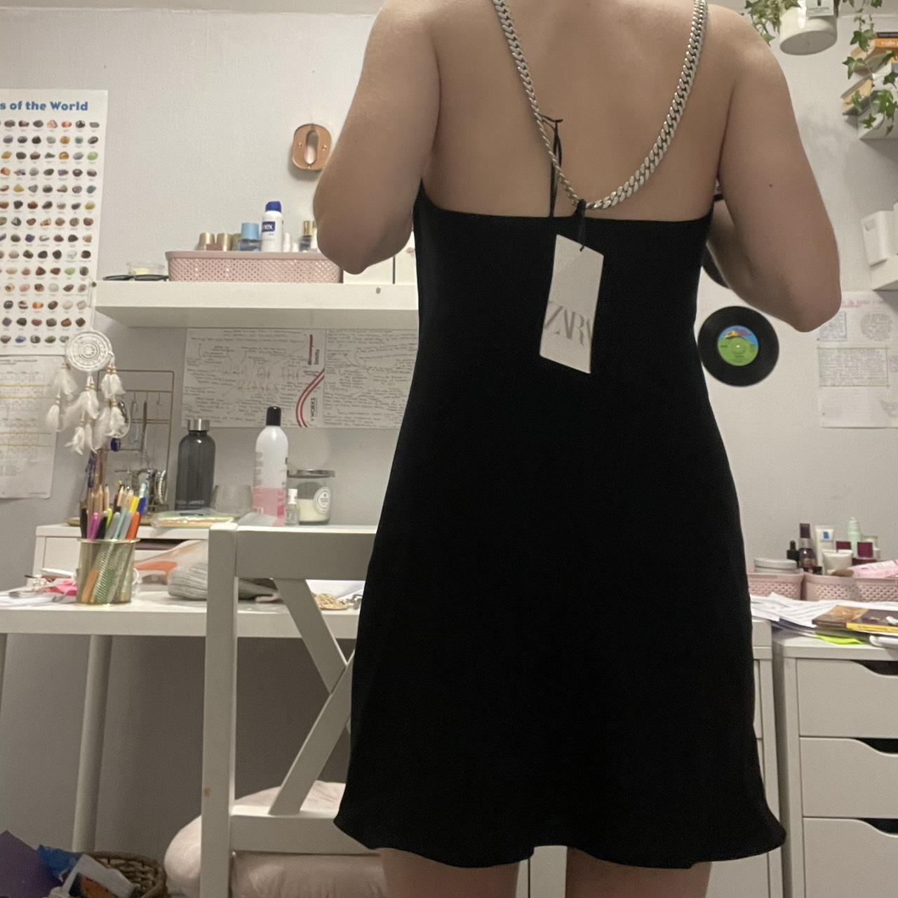 Black mini dress from Zara still has tags on !! only... - Depop
