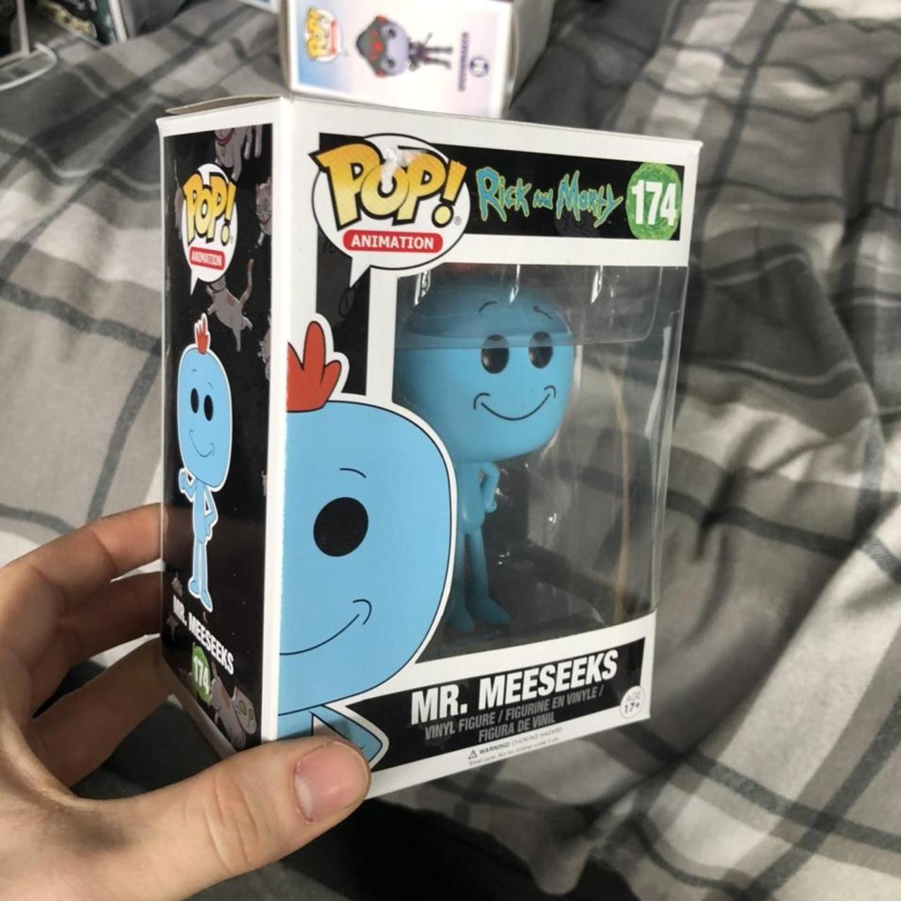 Mr meeseeks Rick and morty pop vinyl Ok condition,... - Depop