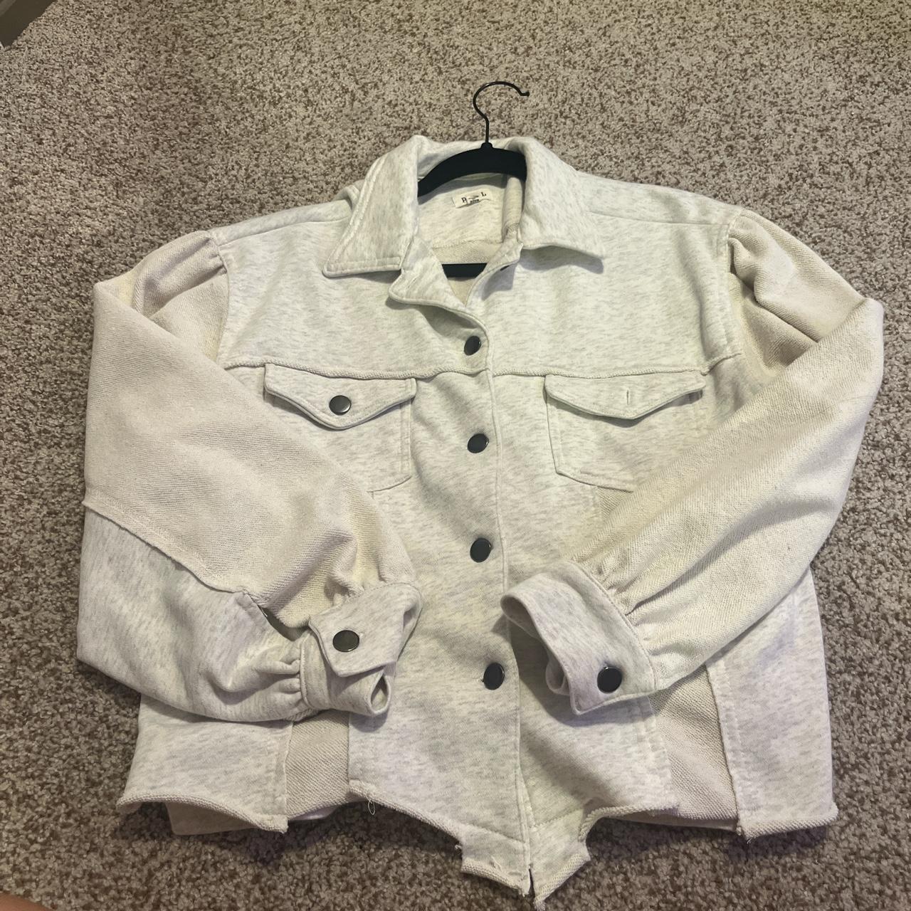 heathered cream shacket from POL originally... - Depop
