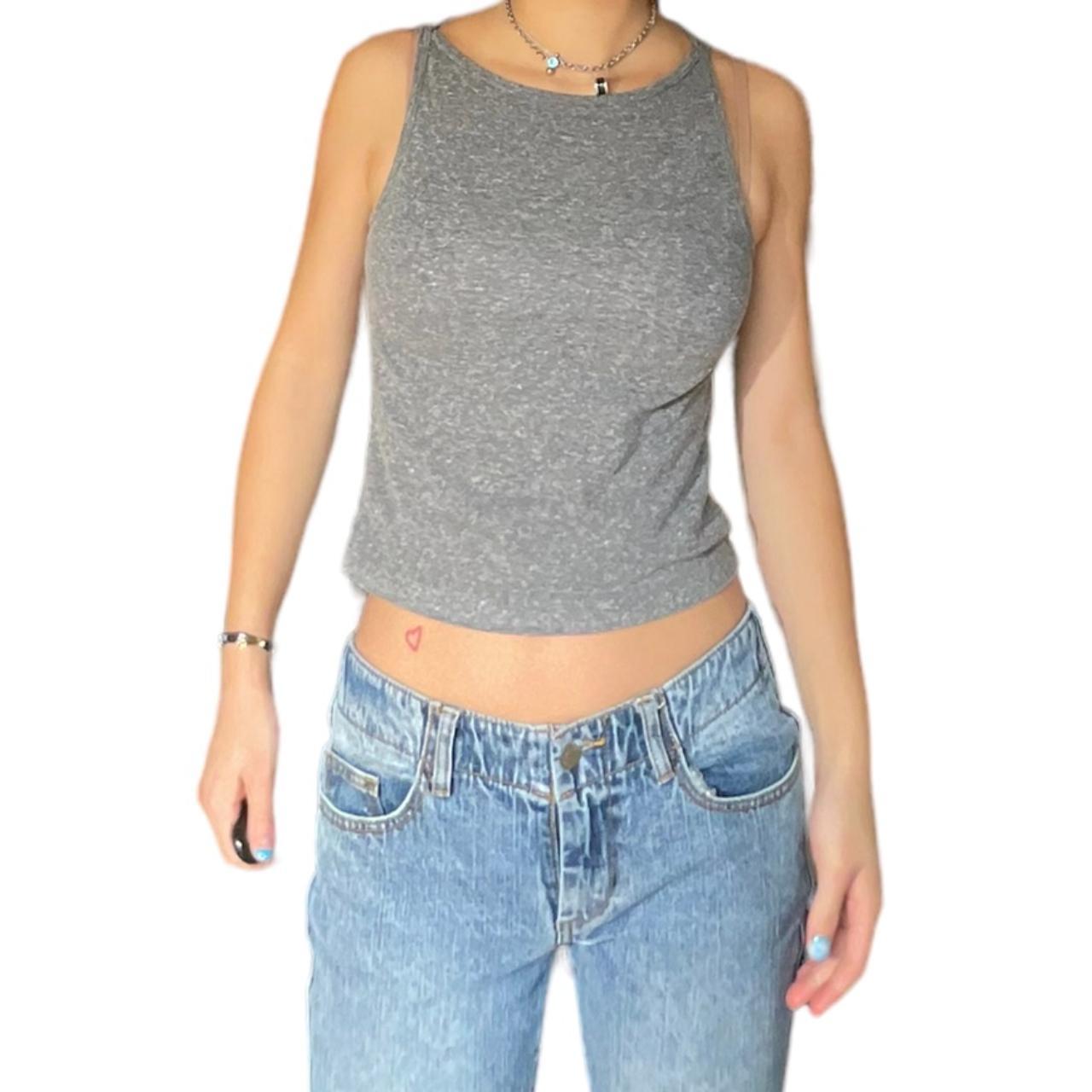 unif grey tank top size... - Depop