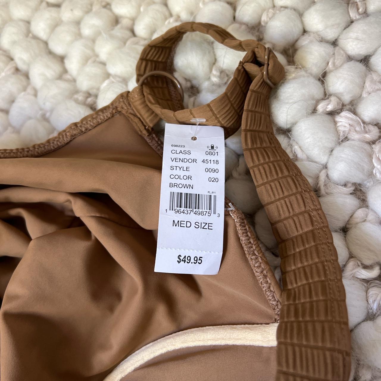 Brown ruched one piece swimsuit from pacsun. New... - Depop