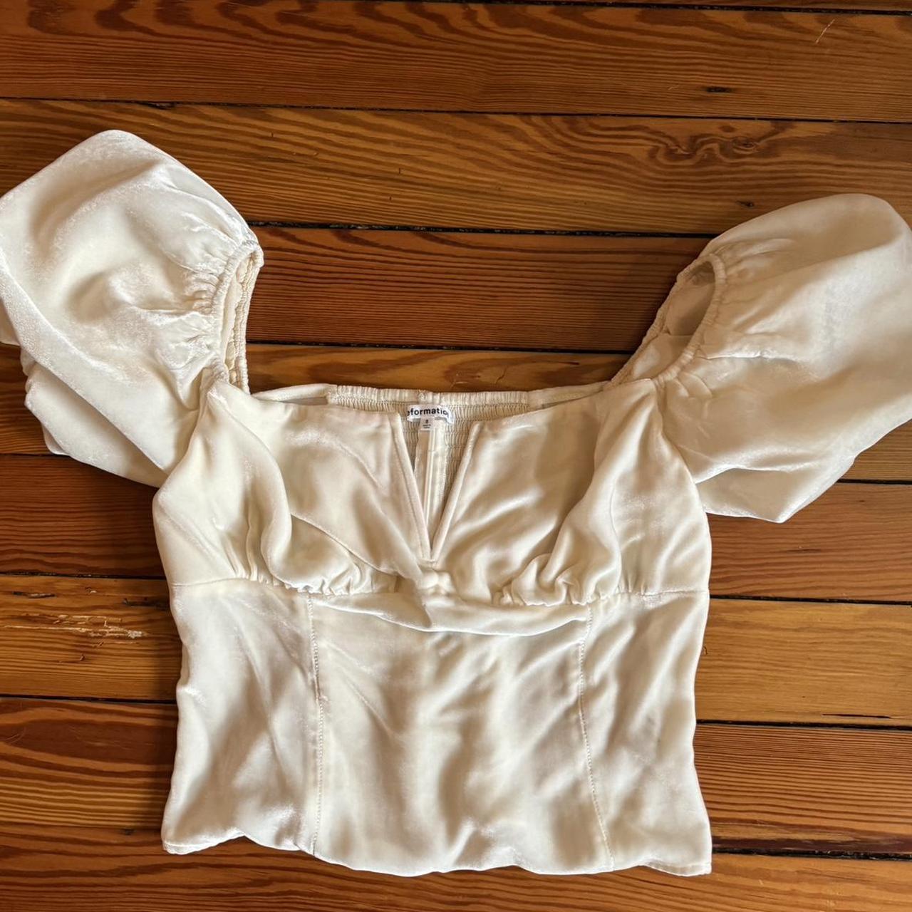Reformation Amina Velvet white top! Beautiful for a... | Depop