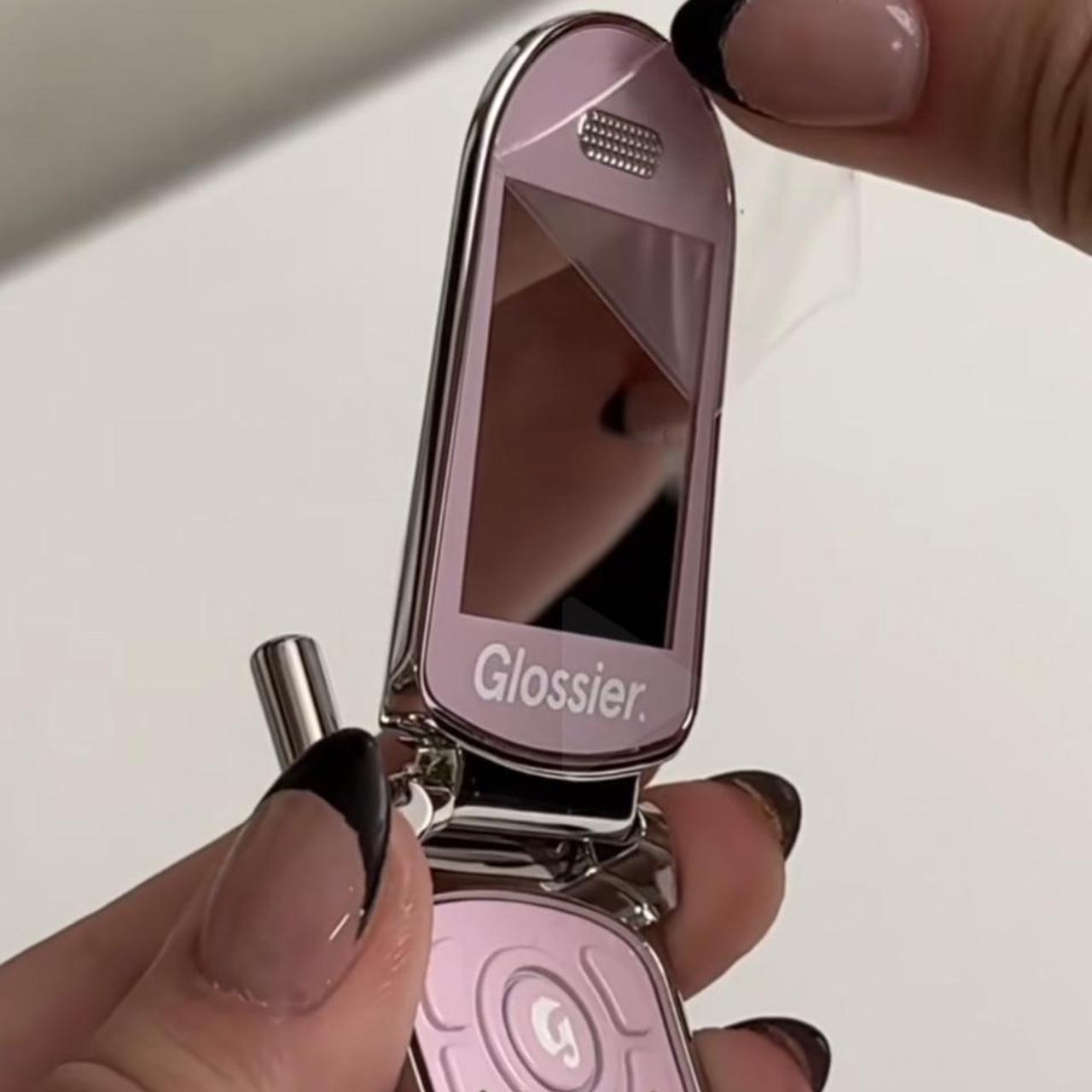 Glossier Los Angeles Flip Phone Mirror Keychain LA... - Depop