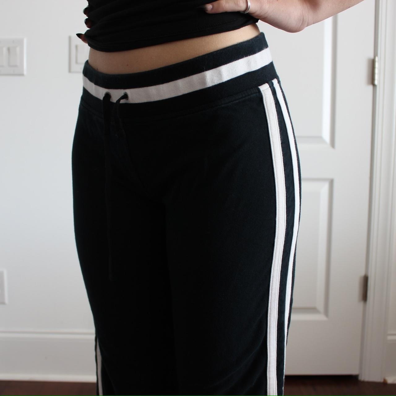 SUPER CUTE BLACK AND WHITE SO BRAND LOW RISE TRACK... - Depop