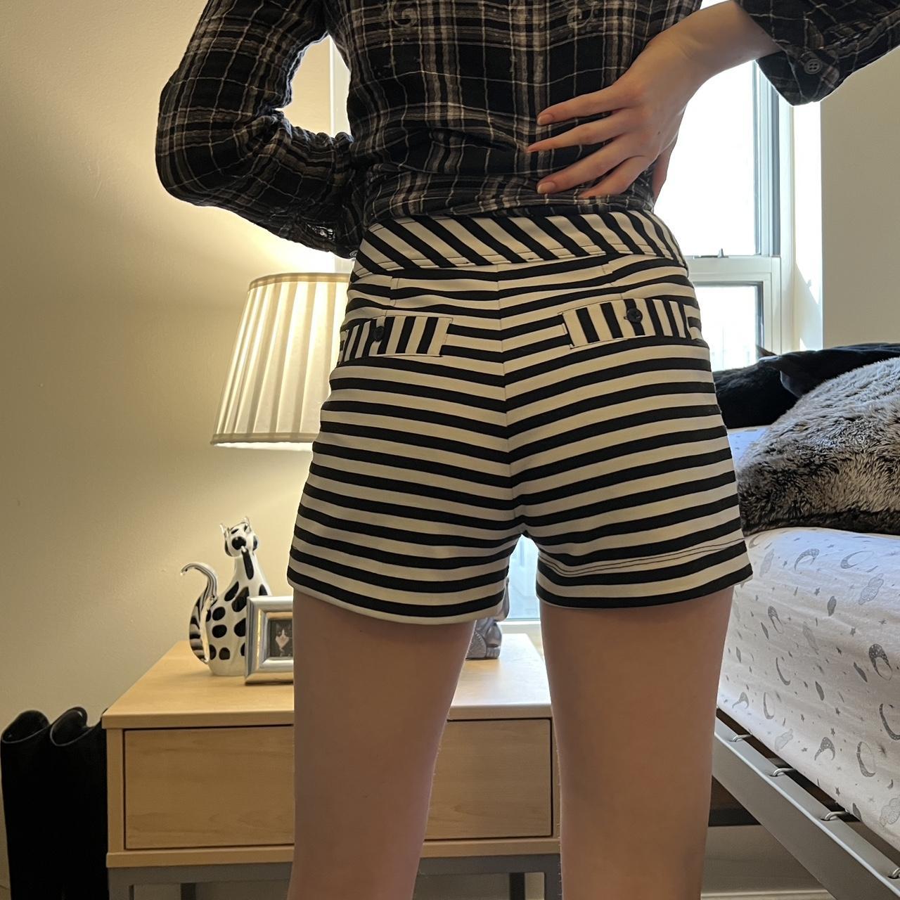 Gianni Bini high-waisted black and white striped... - Depop