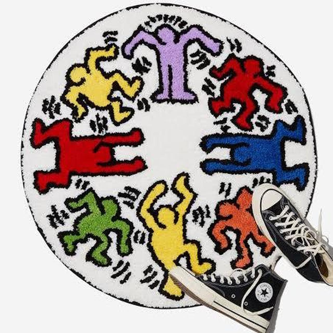 keith haring X typo rug 75x75 cm $15 shipping bc... - Depop