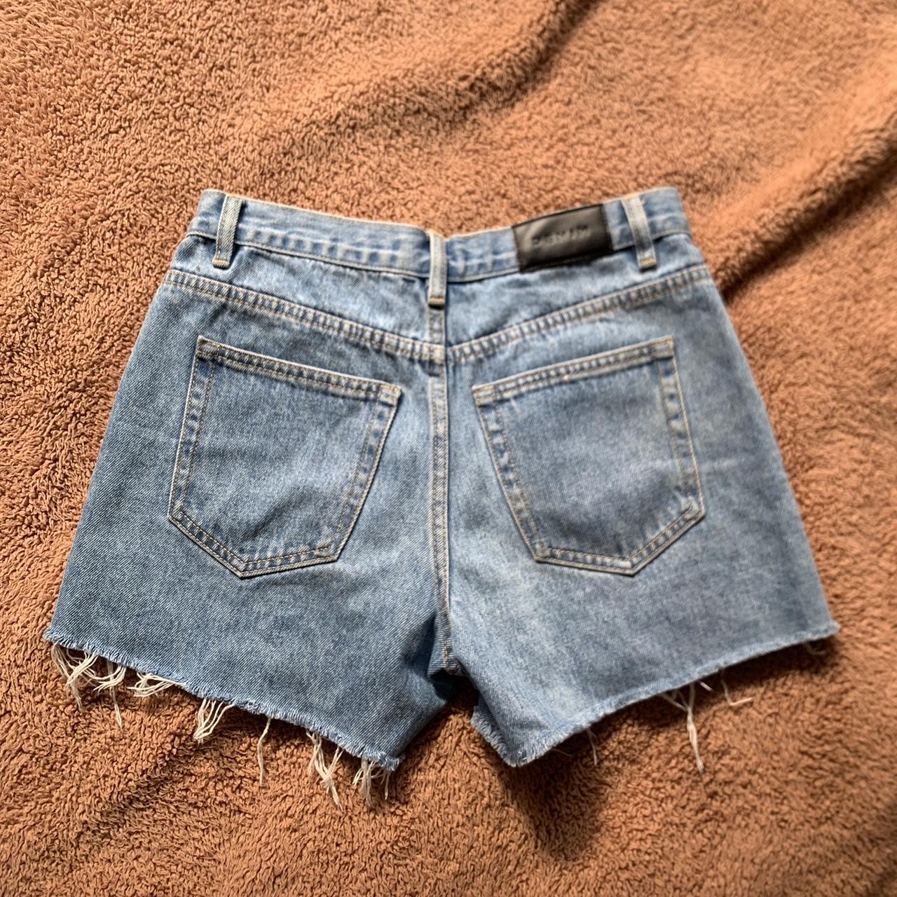 glassons relaxed denim shorts size 6, modelled on a... - Depop