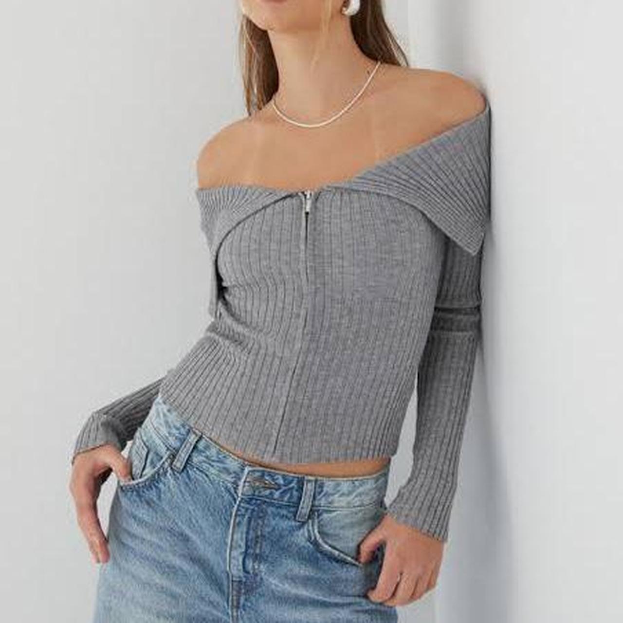 Supre Off The Shoulder Rib Knit Top Size Xxs Depop