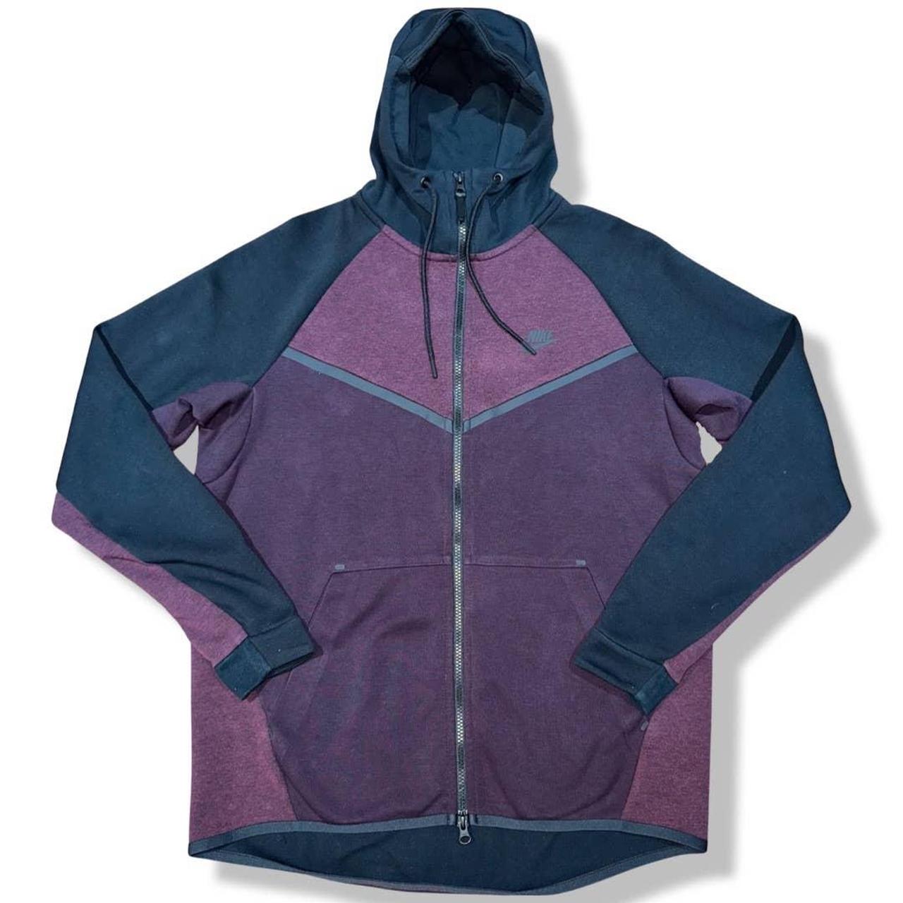 Nike Mens Black x Maroon Tech Fleece Long Sleeve... - Depop