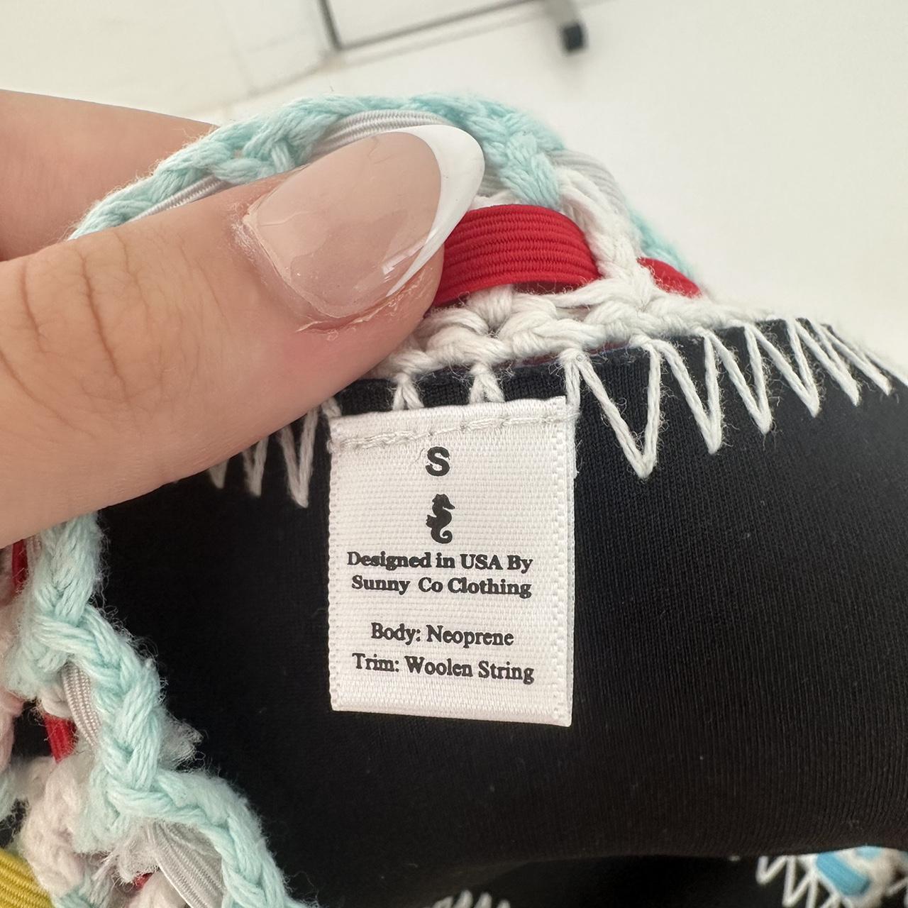 sunny co clothing bikini bottoms -size s -blue... - Depop