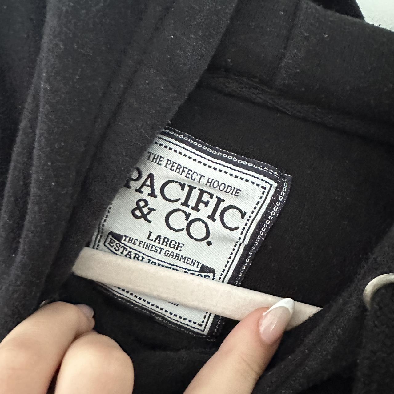 black cropped hoodie from pacific and co -size large - Depop
