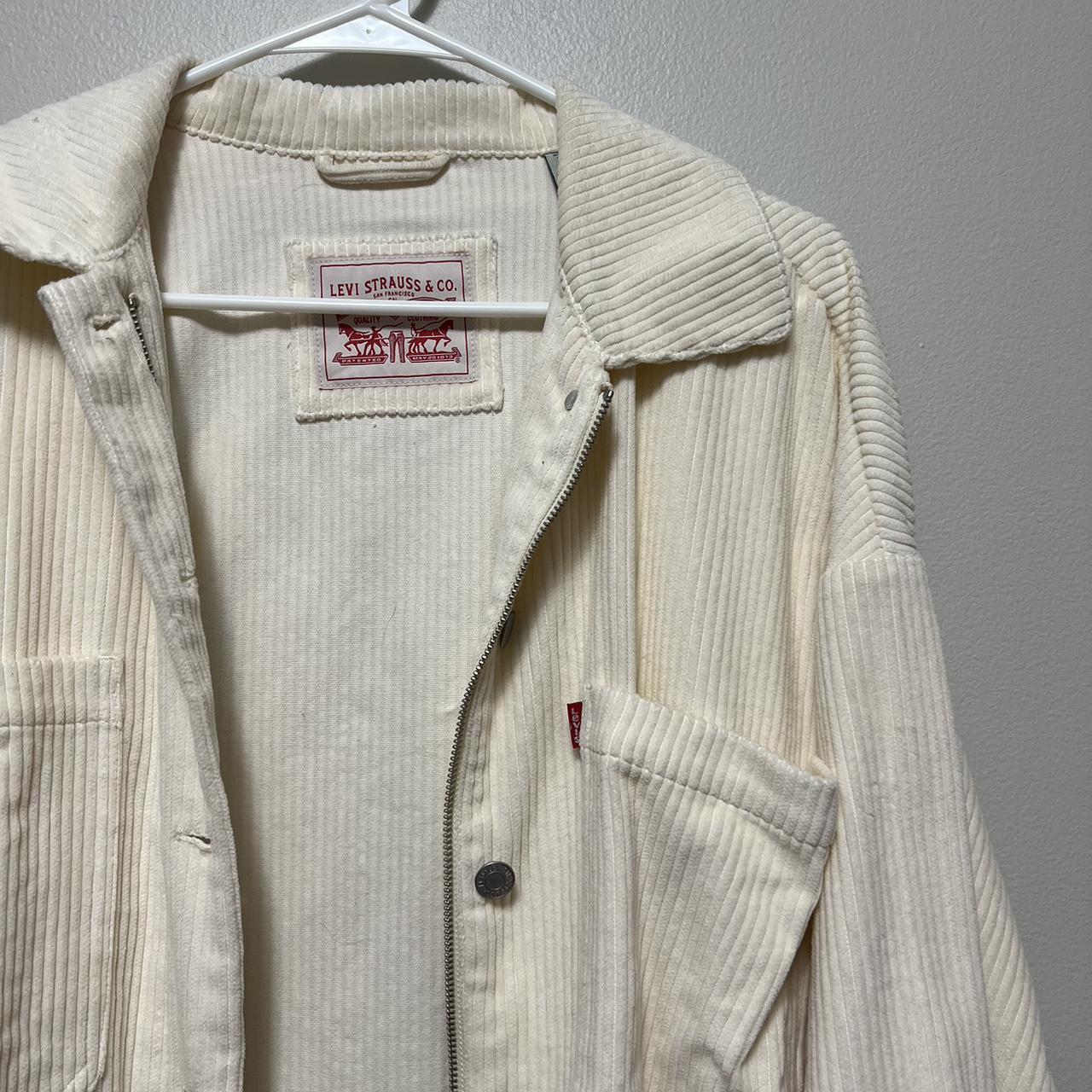 Levi’s cream corduroy shirt jacket • medium but it’s... - Depop
