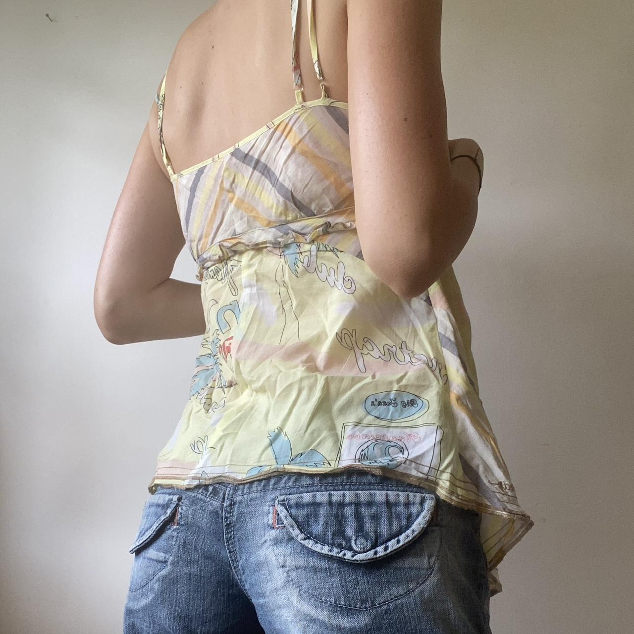 Cute vintage firetrap Y2K asymmetric cami tank... - Depop