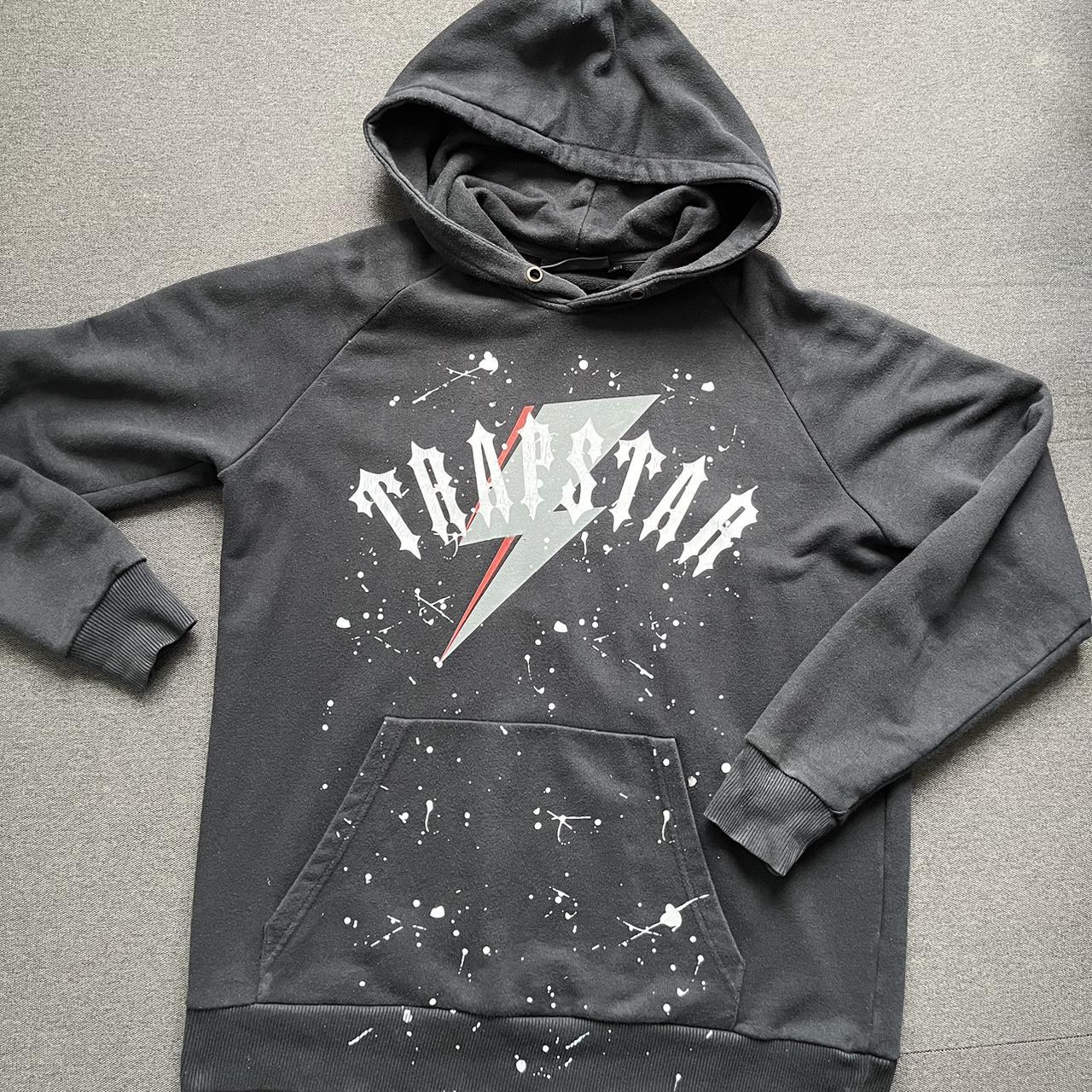 Trapstar lightning bolt hoodie - slight cracking on... - Depop